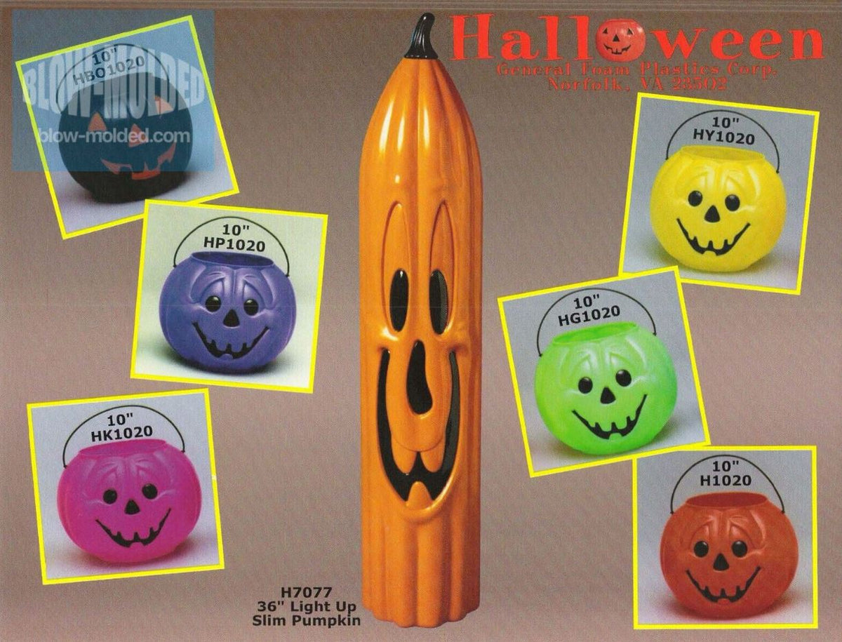 Vintage Halloween General Foam Black Pumpkin Pail | Eerie Emporium