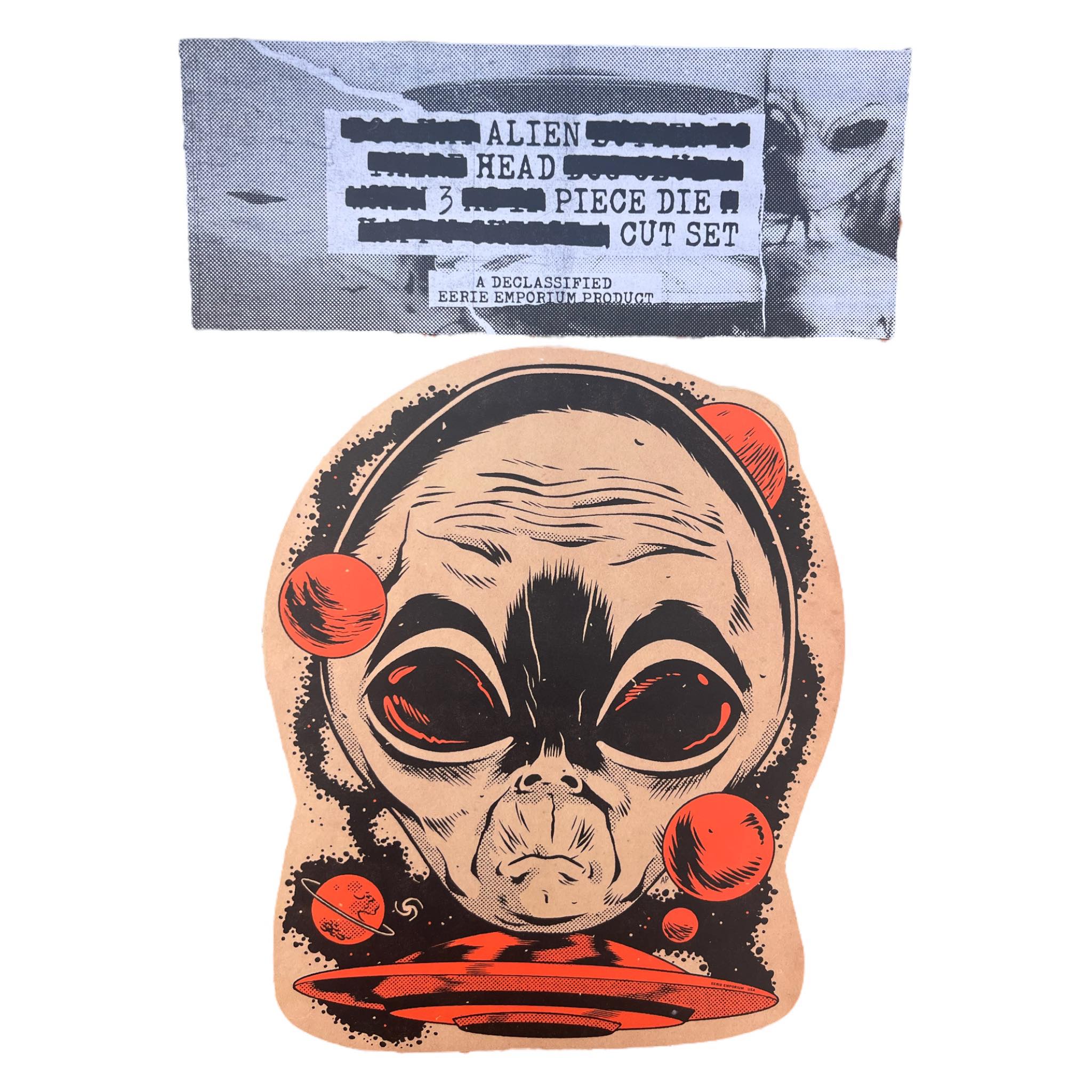Alien Head Die Cut Set of 3 | Eerie Emporium