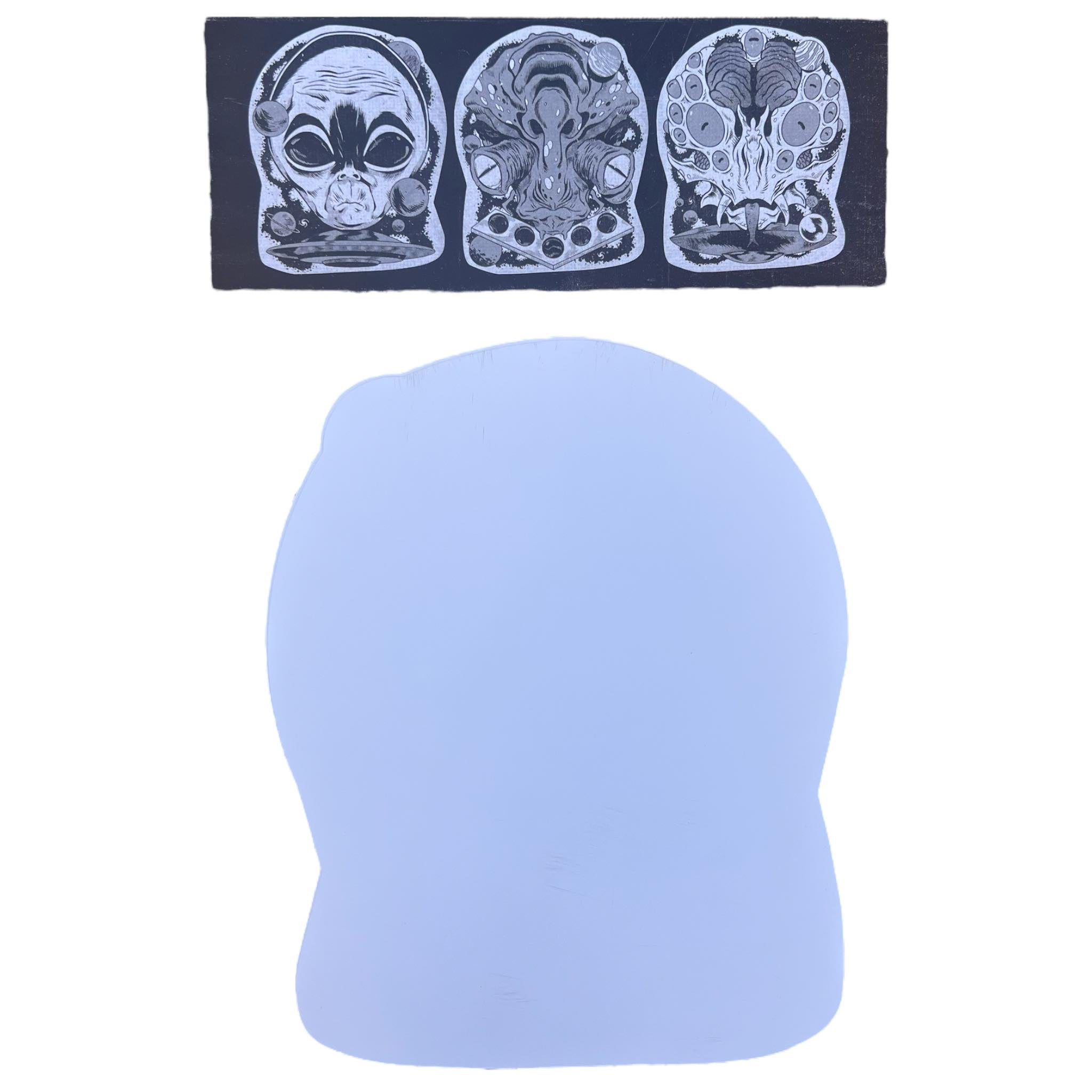 Alien Head Die Cut Set of 3 | Eerie Emporium