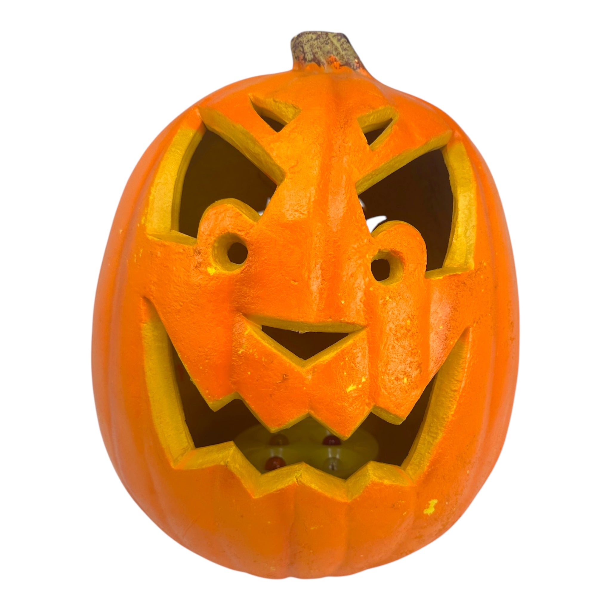 Vintage Halloween 1990s Large Lighted Pumpkin w/ Bats | Eerie Emporium