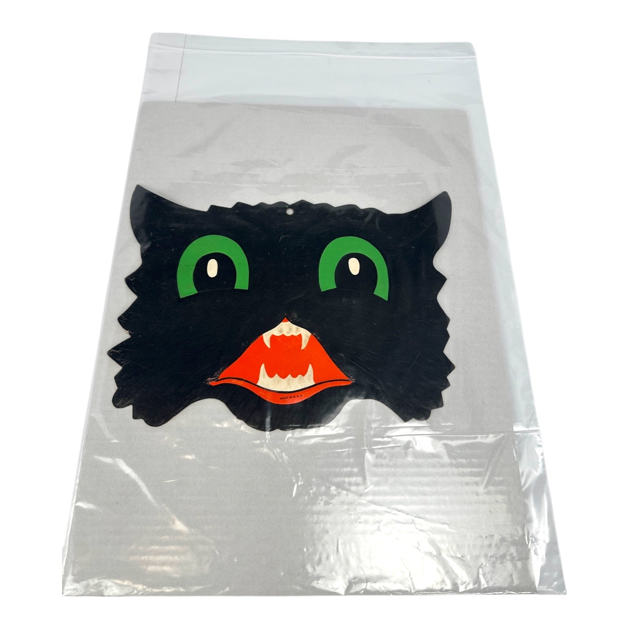 Vintage Halloween Beistle Black Cat Face Die Cut | Eerie Emporium