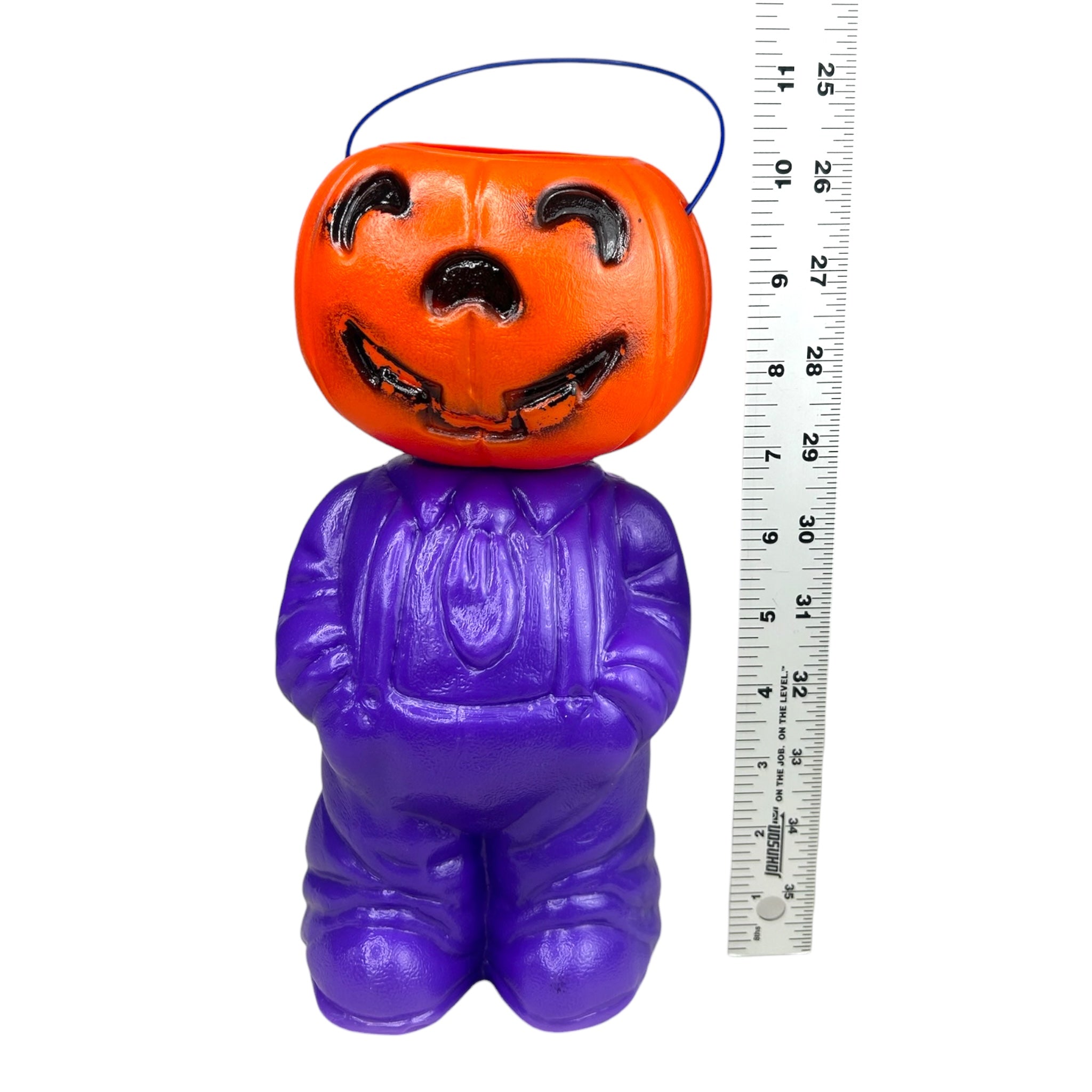 Vintage Halloween Pumpkin Head Candy Bucket 1990s | Eerie Emporium