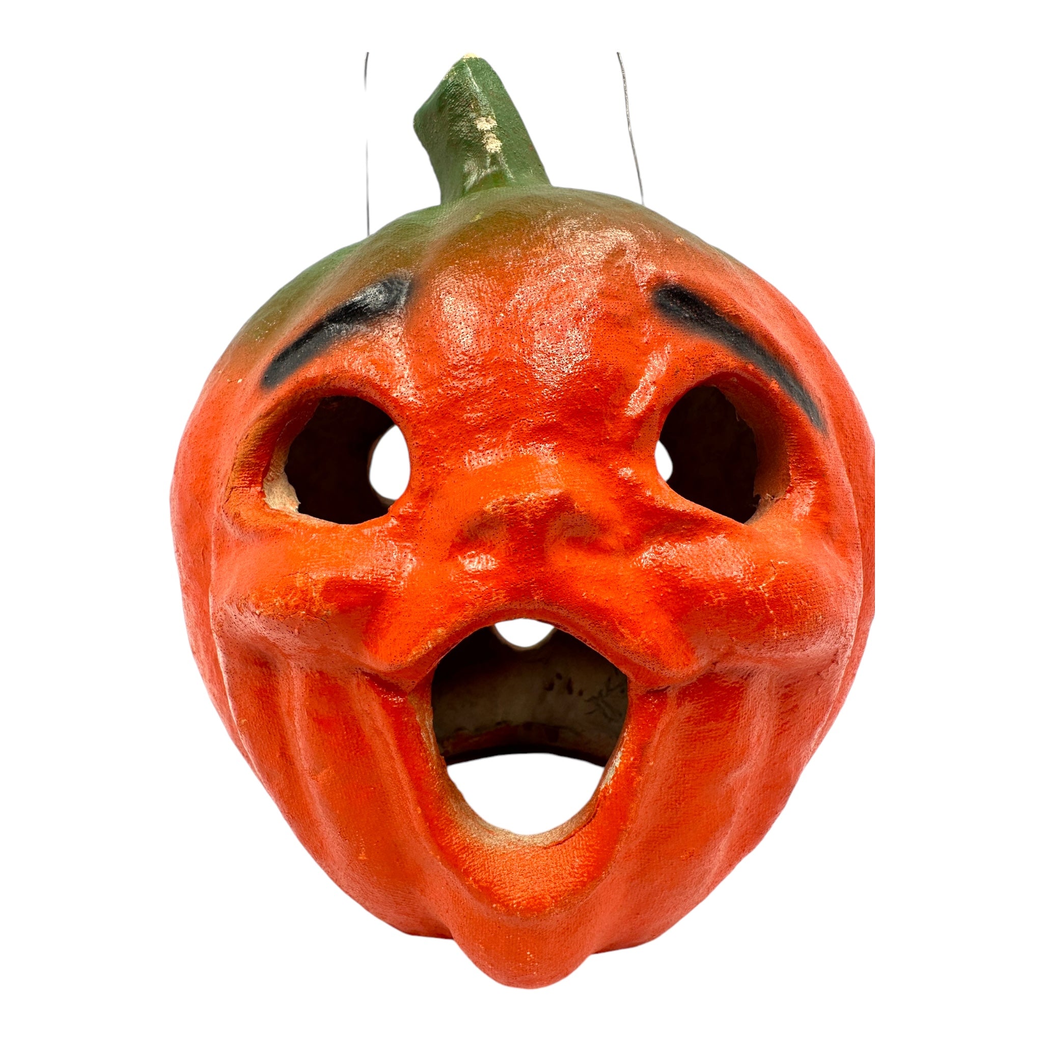 Vintage Halloween 2-Faced Paper Mache JOL With Stem | Eerie Emporium