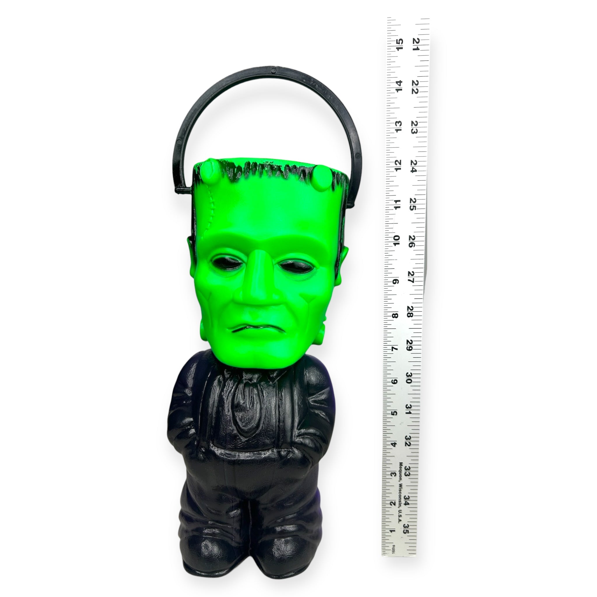 Vintage Halloween Frankenstein Blow Mold Candy Bucket | Eerie Emporium