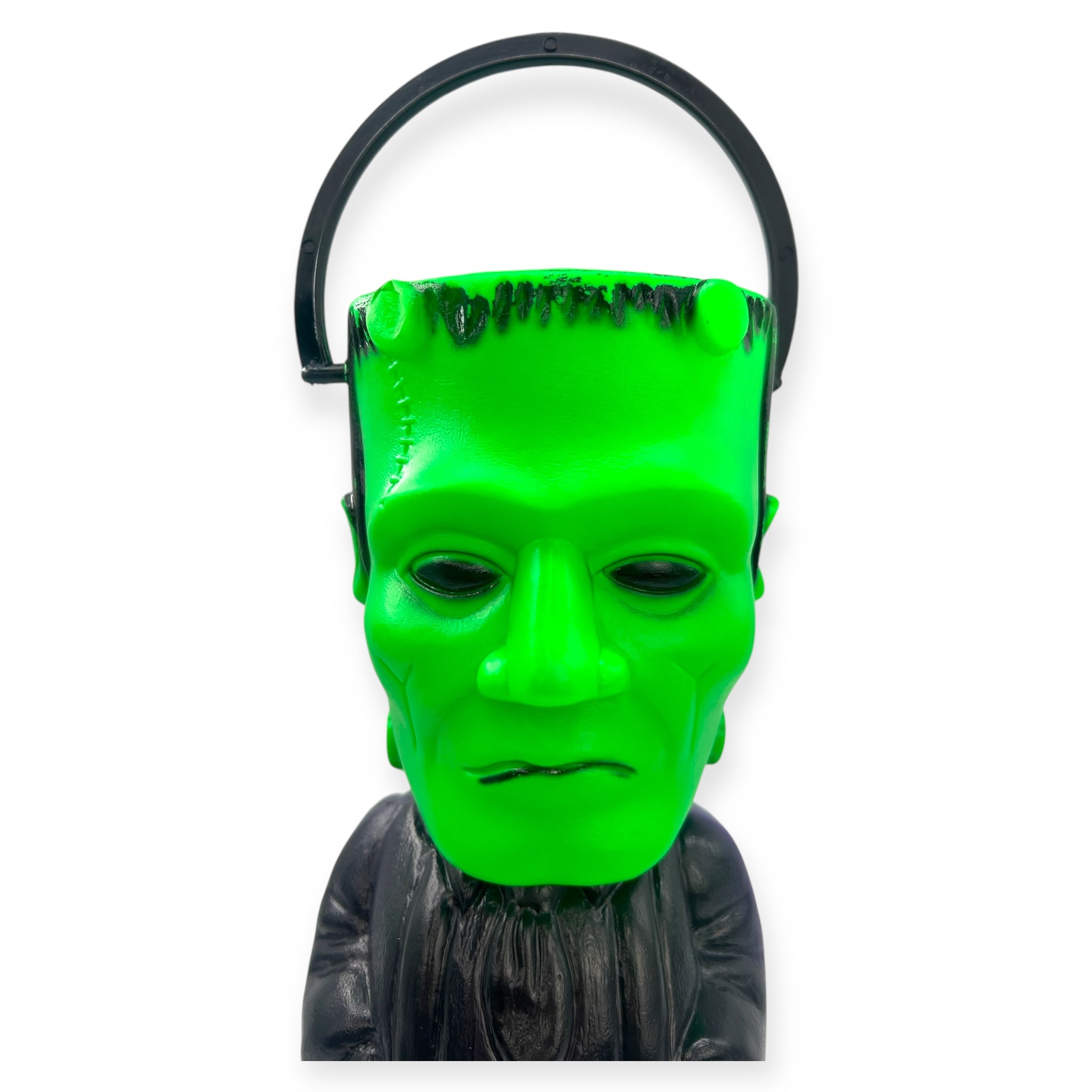 Vintage Halloween Frankenstein Blow Mold Candy Bucket | Eerie Emporium