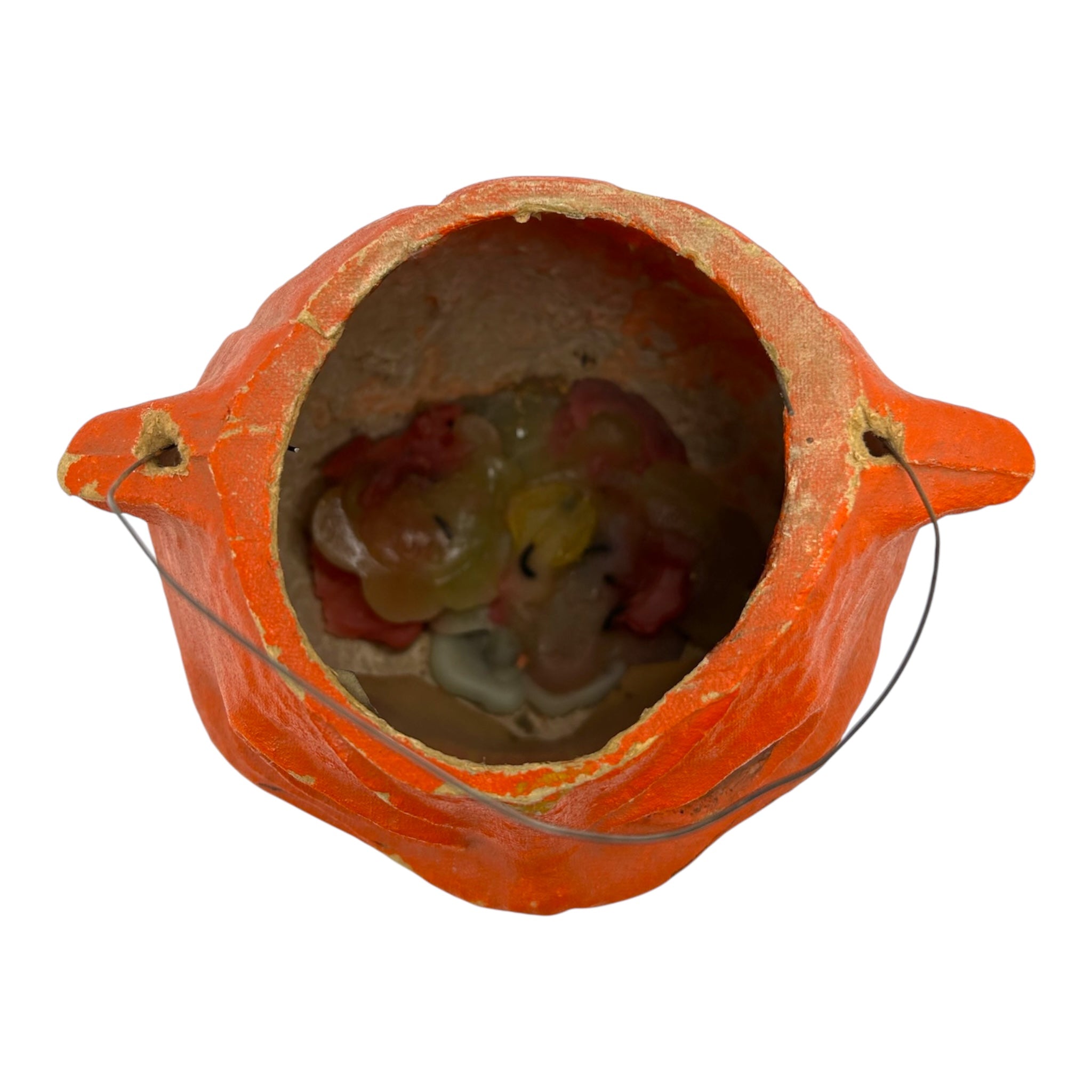 Vintage Halloween Orange Cat Pulp Paper Mache 1940s | Eerie Emporium