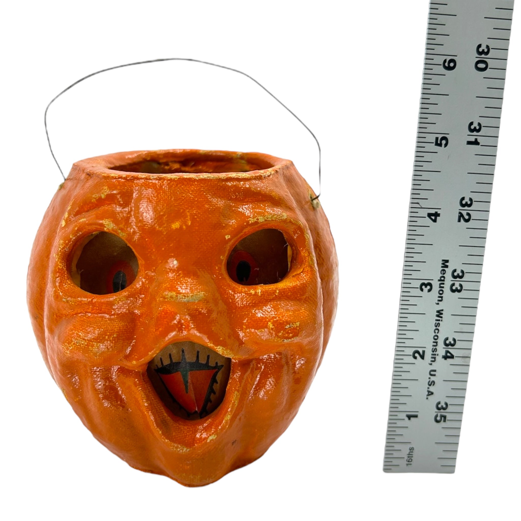 Vintage Halloween Paper Mache Pumpkin Original Insert | Eerie Emporium