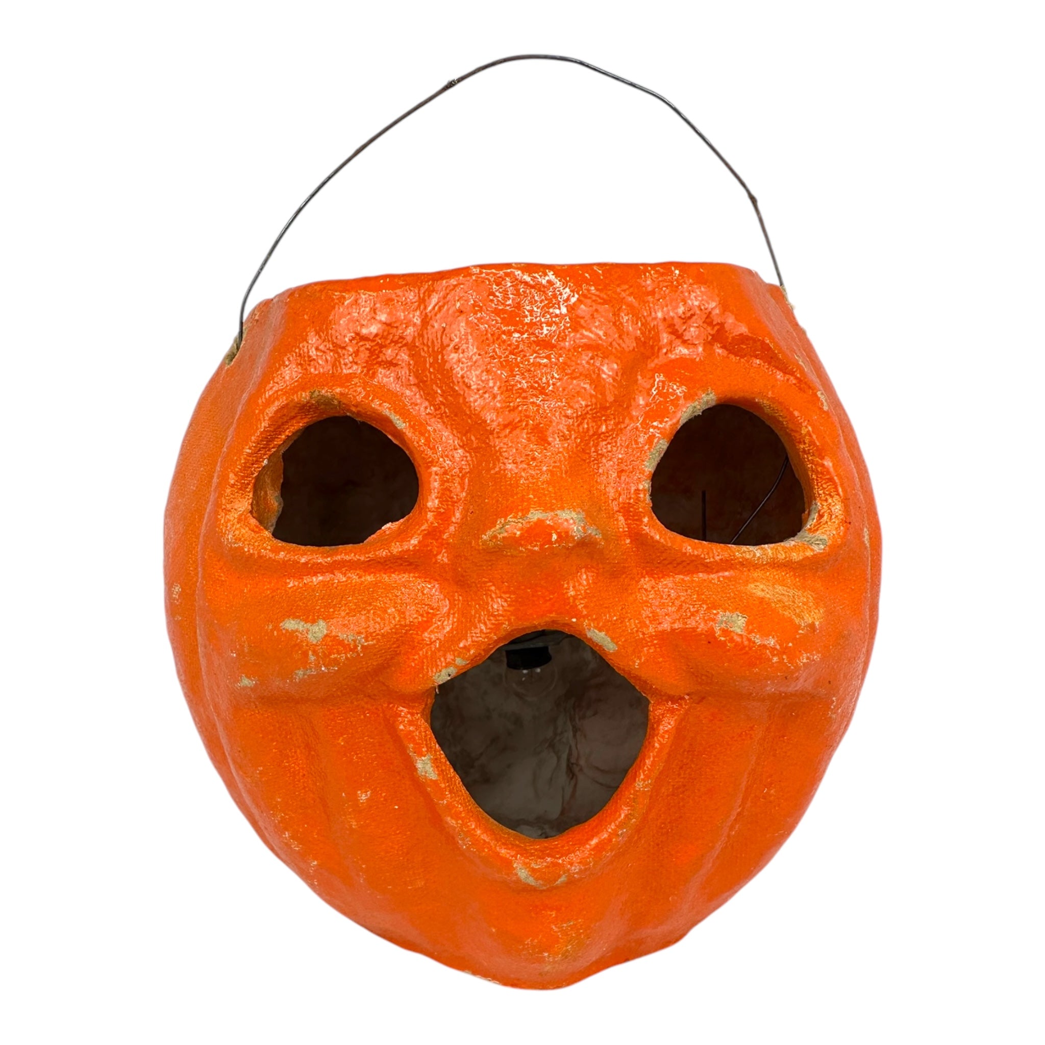 Vintage Halloween Pulp Paper Mache JOL 1950s Battery Op | Eerie Emporium