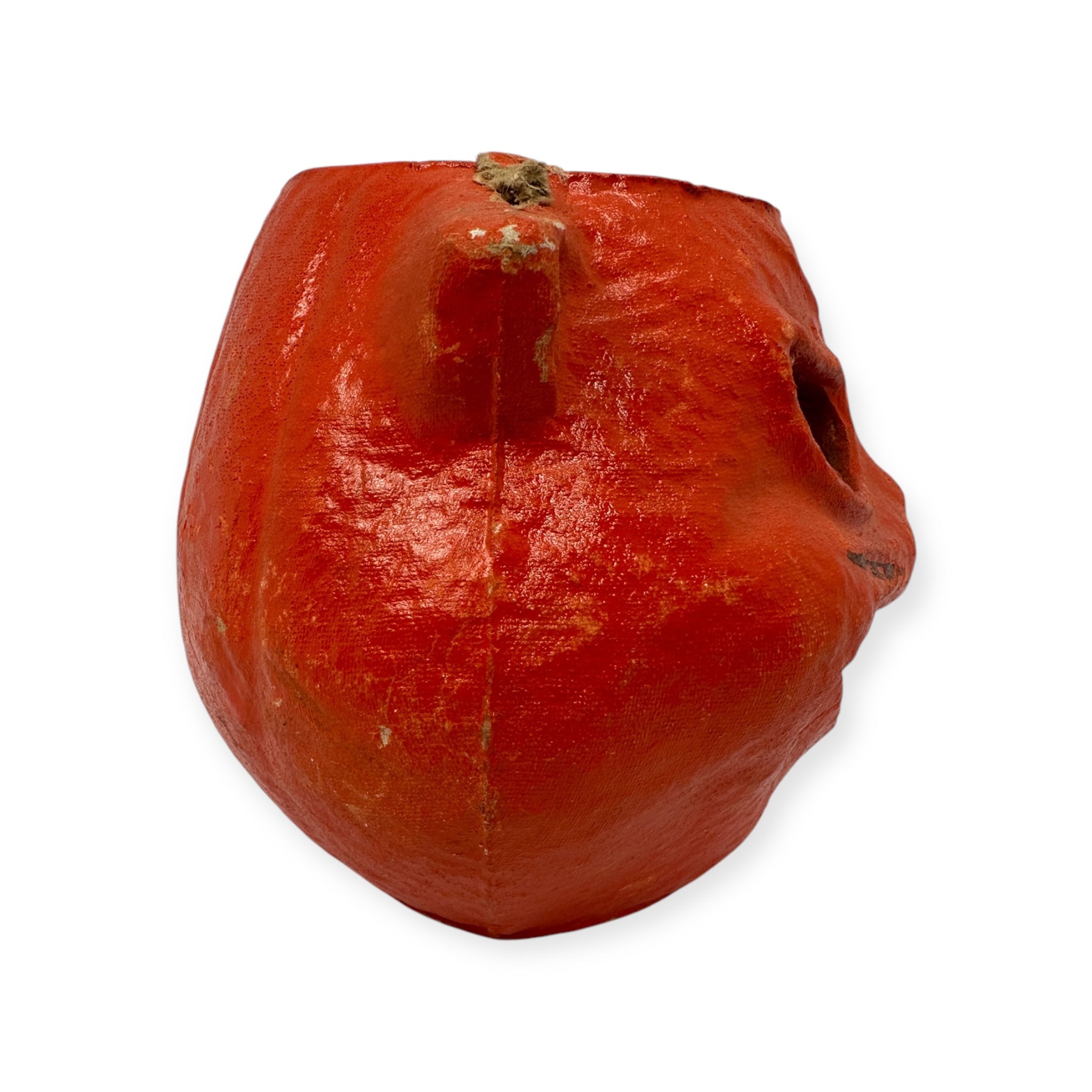 Vintage Halloween Pulp Paper Mache Orange Cat Lantern | Eerie Emporium