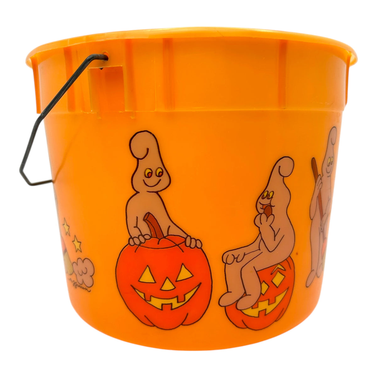 Vintage Halloween Shamrock Ghosts JOL Candy Pail | Eerie Emporium