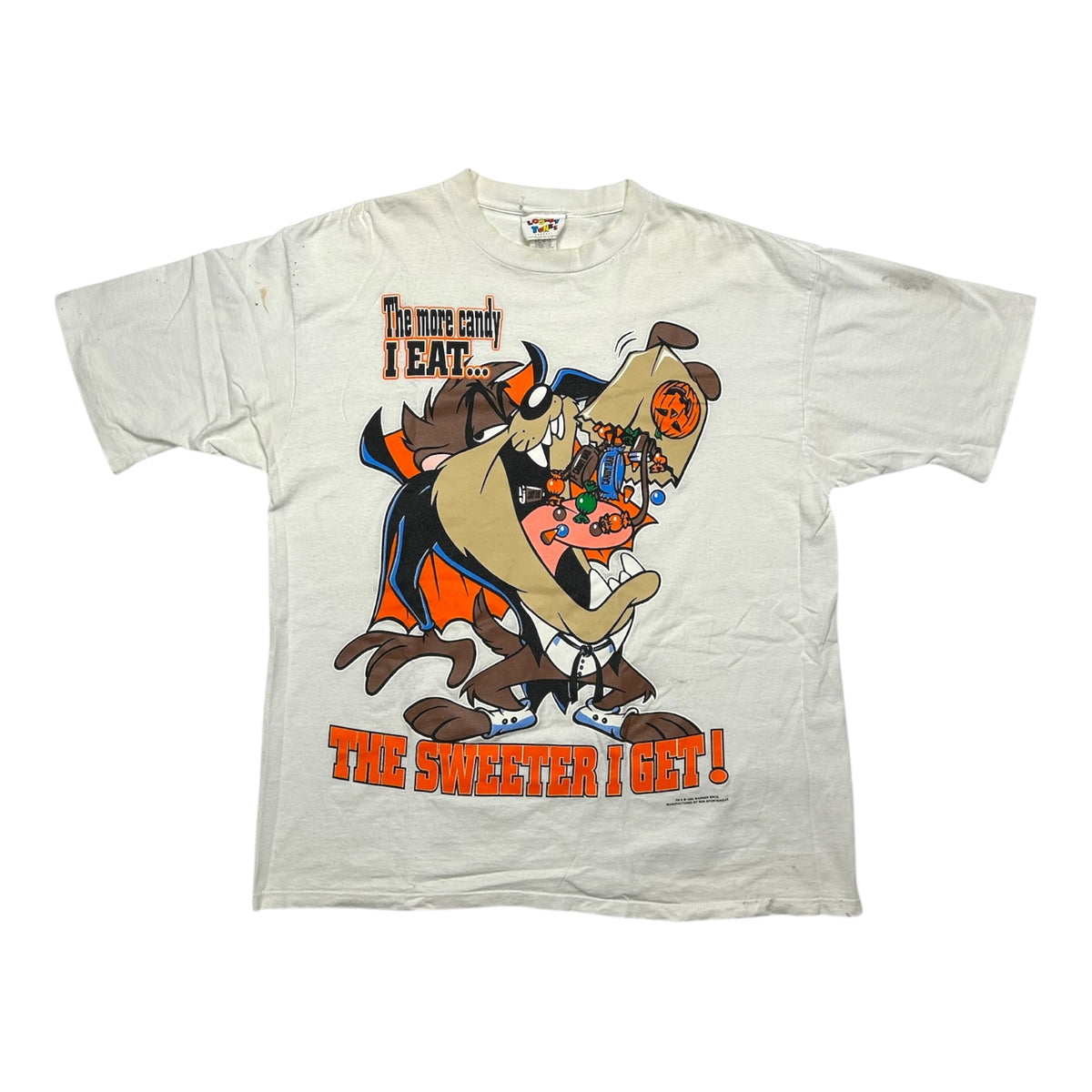 Vintage Taz Looney Tunes Halloween Candy Shirt XL | Eerie Emporium