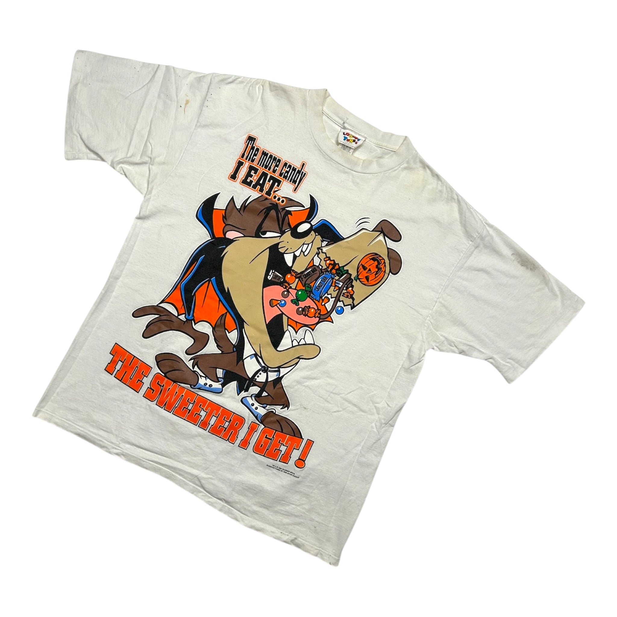 Vintage Taz Looney Tunes Halloween Candy Shirt XL | Eerie Emporium