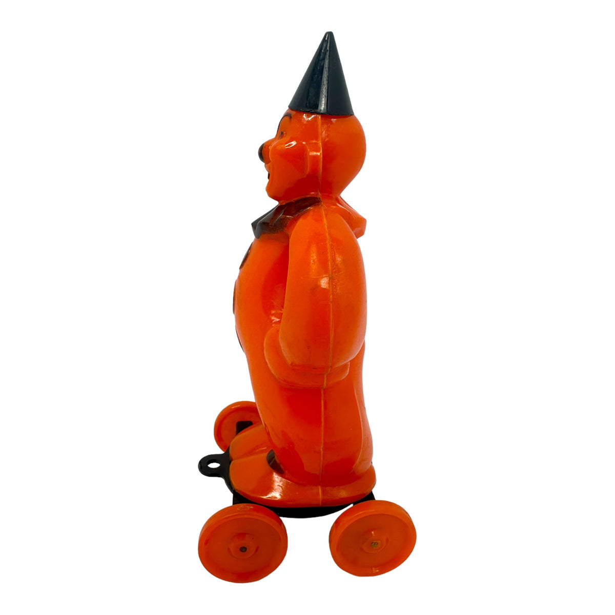 Rosbro Plastic Clown On Wheels Candy Container / Toy | Eerie Emporium