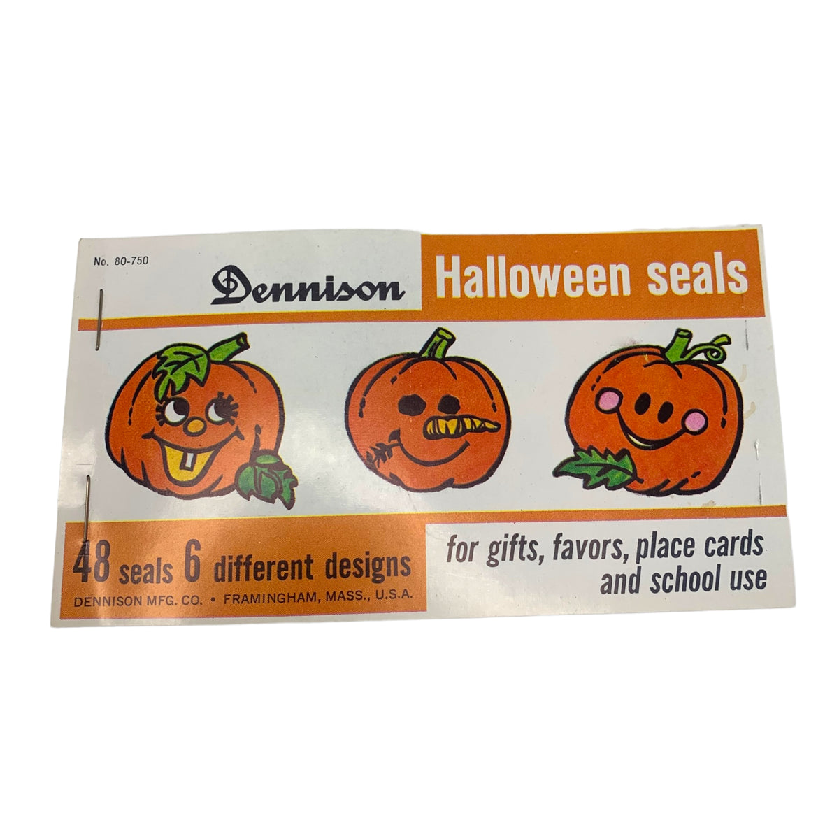Vintage Halloween Dennison Jack O' Lantern Seals | Eerie Emporium