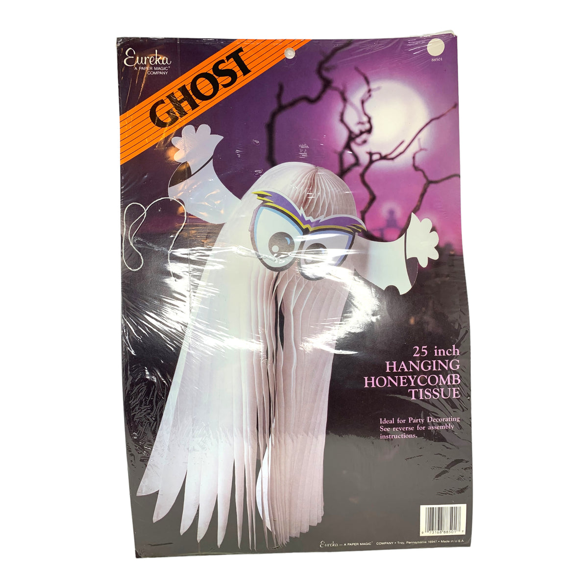 Vintage Halloween Eureka Honeycomb 25" Ghost Die Cut | Eerie Emporium