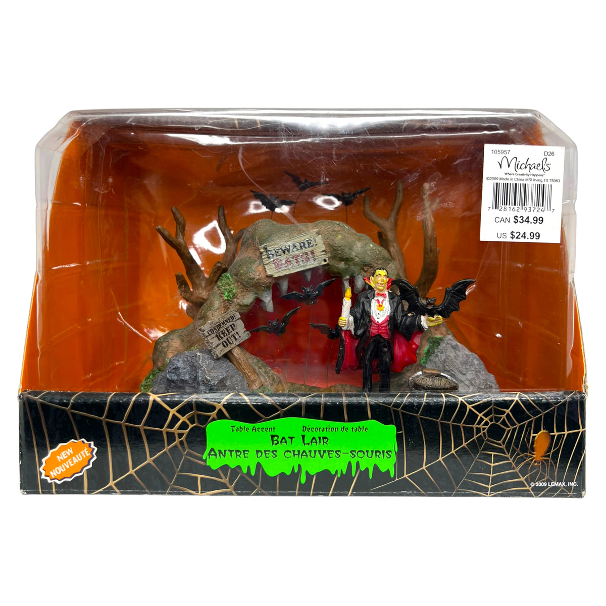 Bat Lair #93724 | Retired Lemax Spooky Town | Eerie Emporium