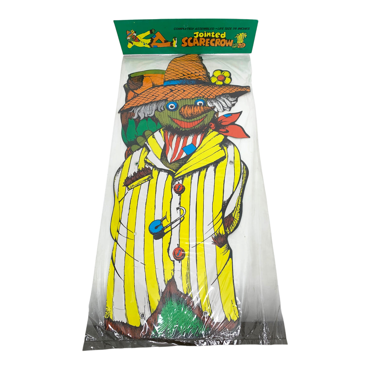Vintage Halloween 38" Jointed Scarecrow Die Cut | Eerie Emporium