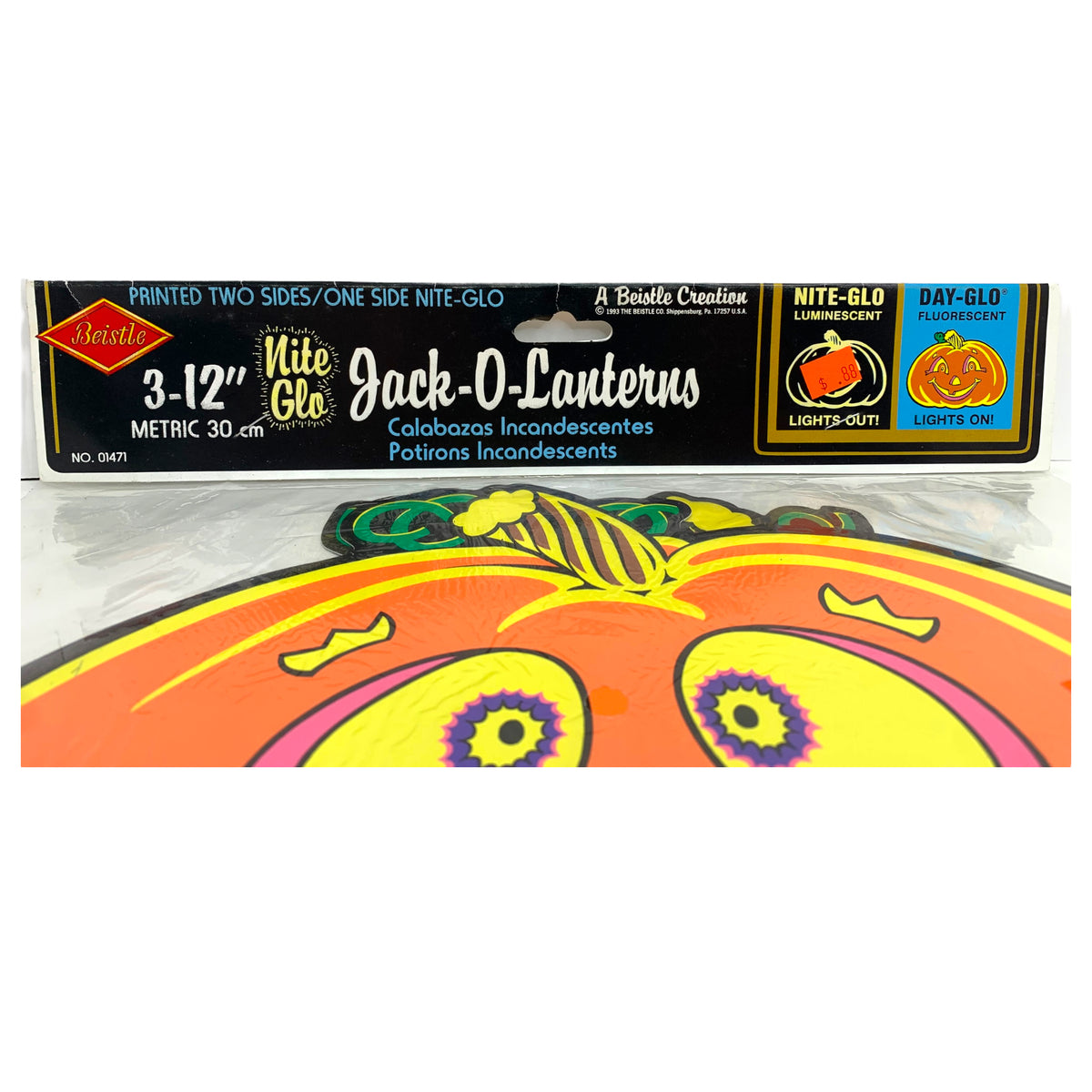 Beistle Vintage Halloween Nite-Glo Jack O Lantern Set | Eerie Emporium